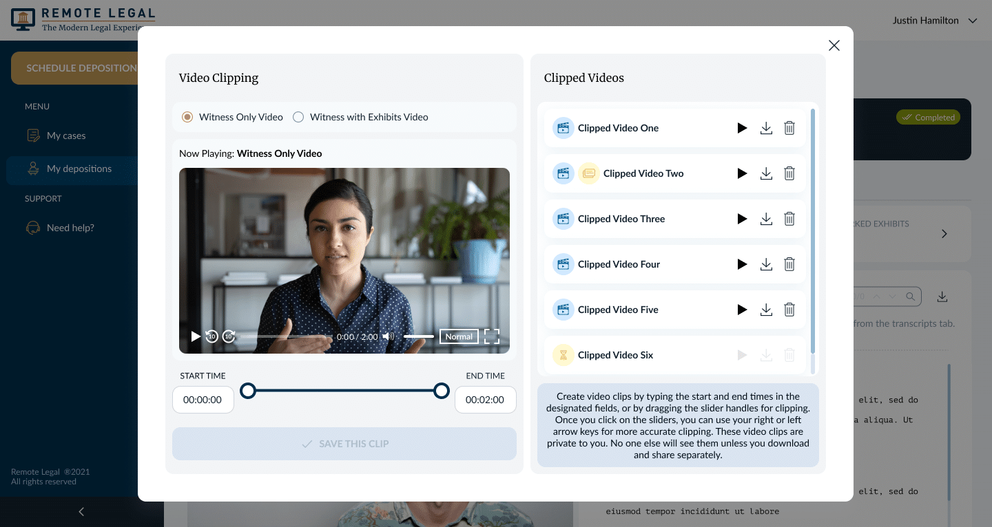 How to Use Video Clipping in Remote Legal | Remote Legal